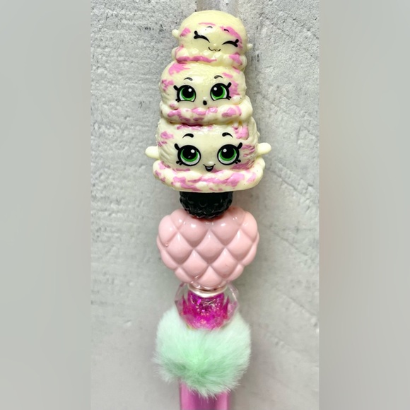 Office | Shopkins Real Littles Cheesecake Ice Cream Beaded Pen Pink ...
